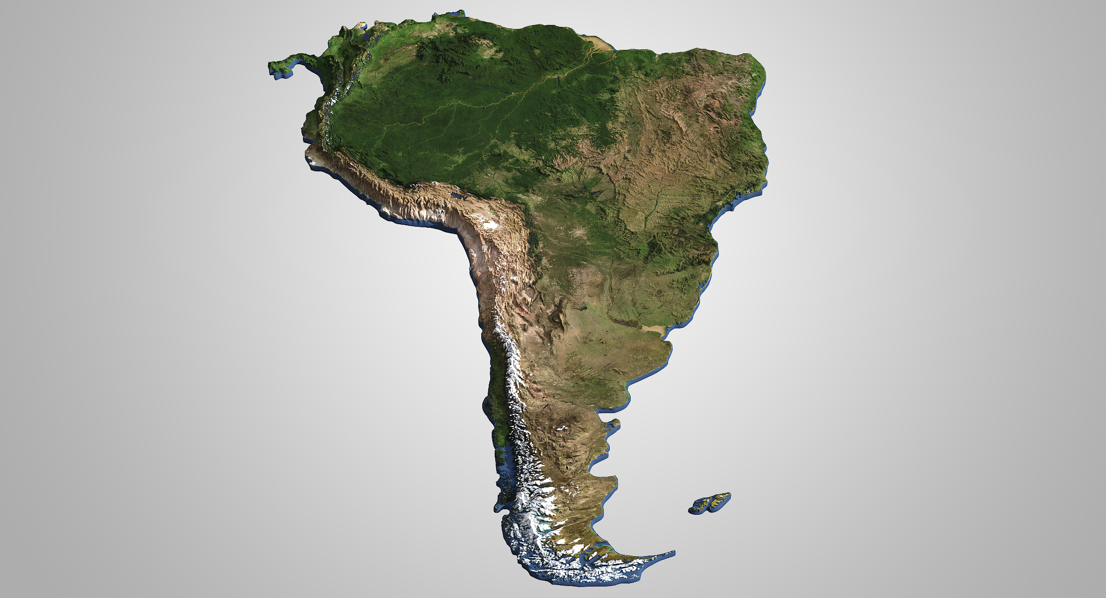 modelo 3d Mapa del continente de américa del sur - TurboSquid 1377501