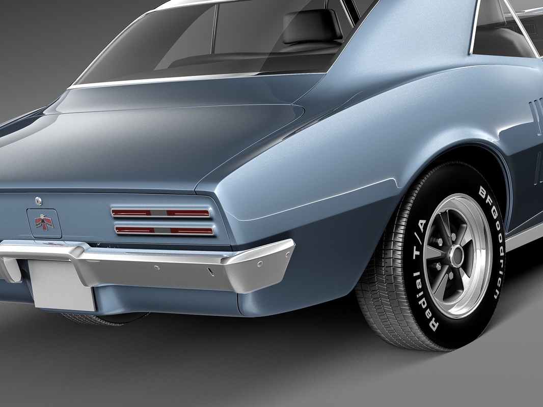 3d model of pontiac firebird antique