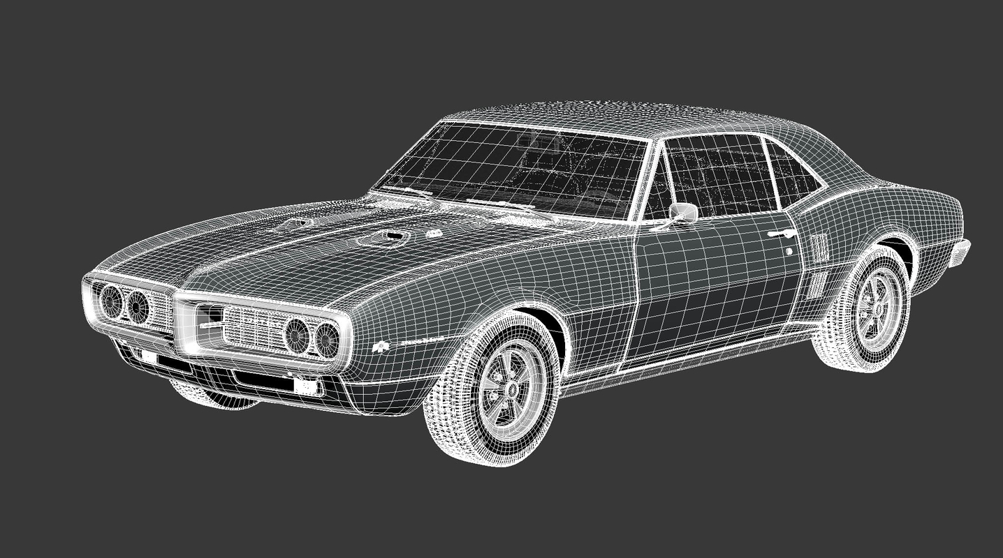 3d model of pontiac firebird antique