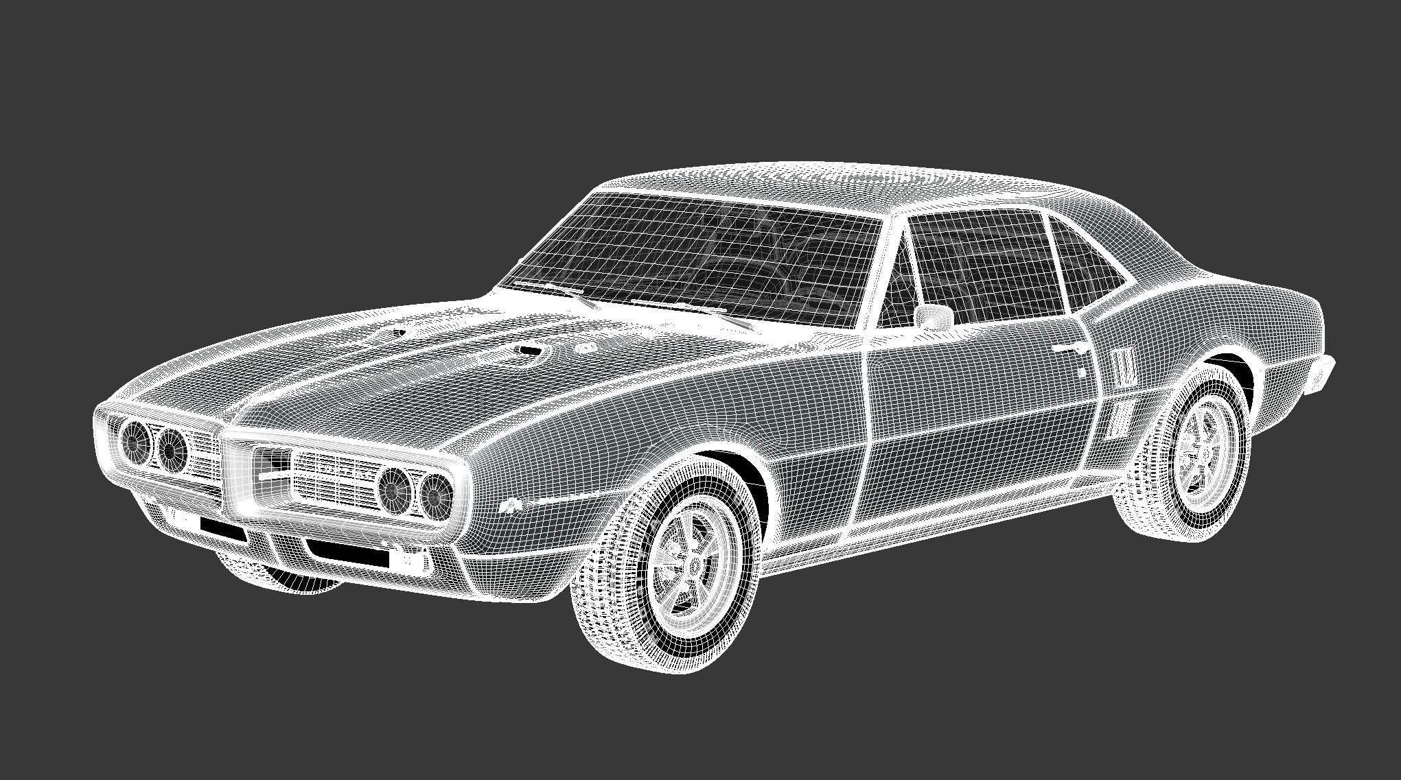 3d model of pontiac firebird antique