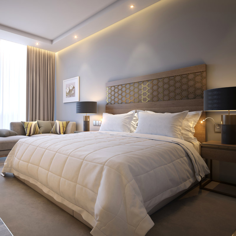 Standard hotel room scene 3D model - TurboSquid 1377643