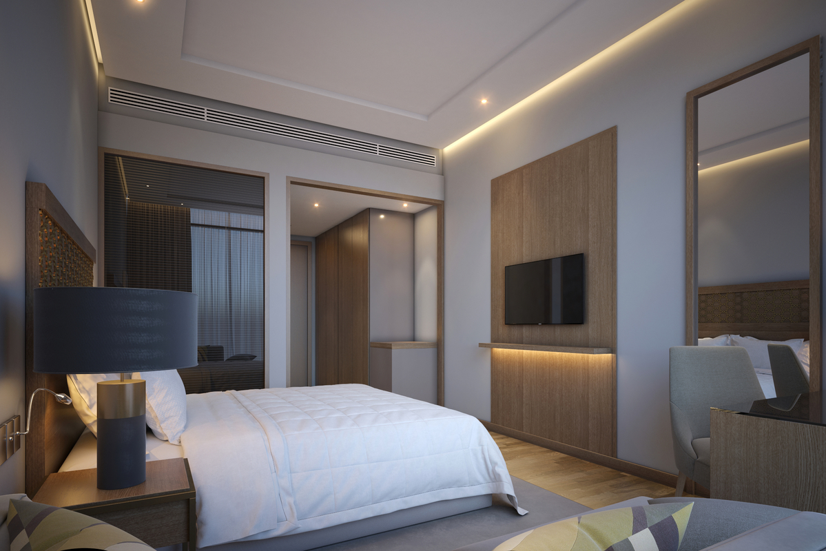 Standard hotel room scene 3D model - TurboSquid 1377643