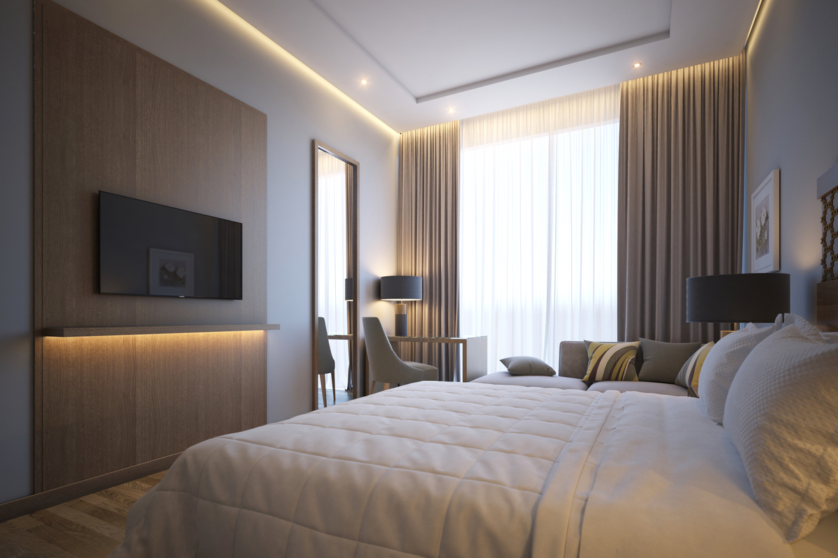 Standard hotel room scene 3D model - TurboSquid 1377643