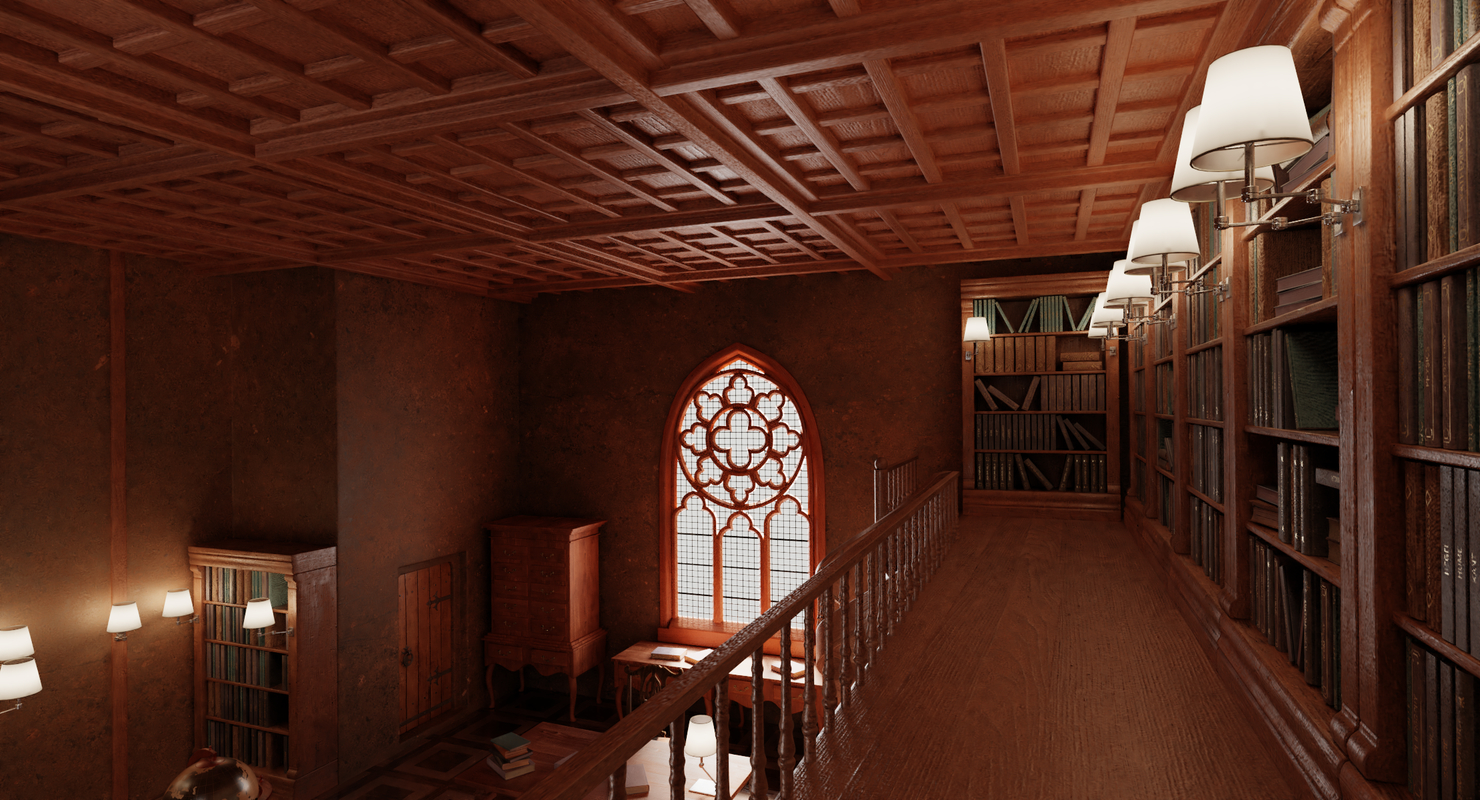 3D old library model - TurboSquid 1377890