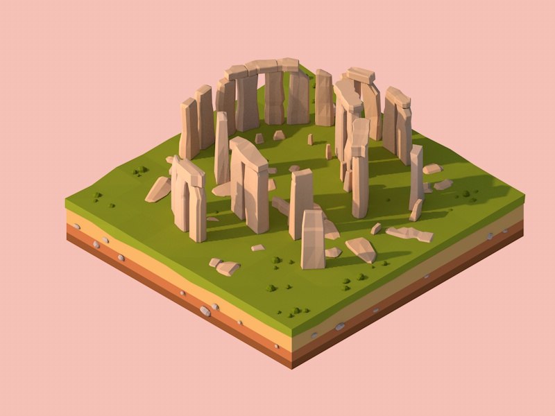 3D cartoon stonehenge landmark - TurboSquid 1377885