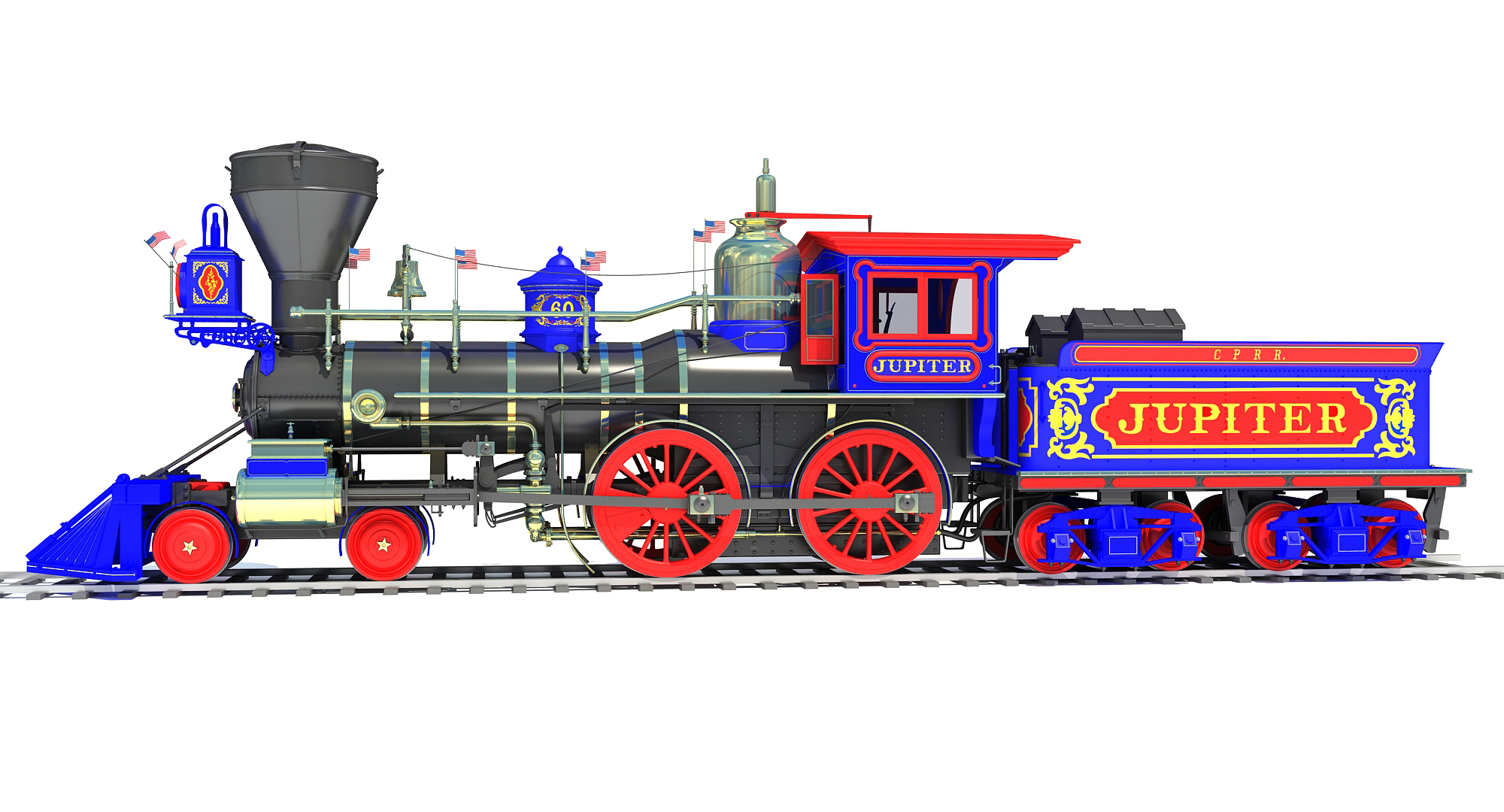 modelo 3d Tren de locomotora de vapor de Júpiter - TurboSquid 1378095