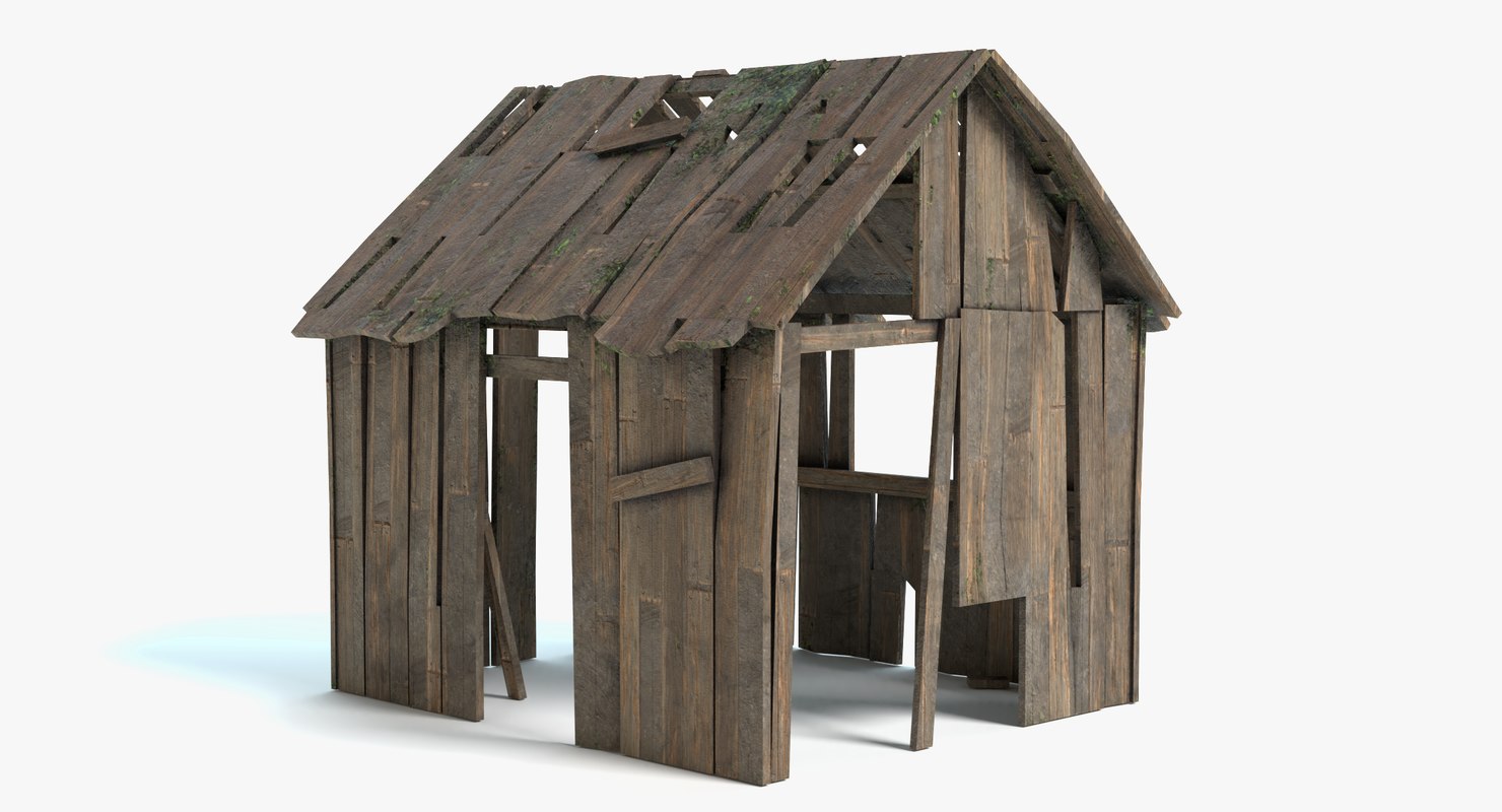 3D old broken shed - TurboSquid 1378190