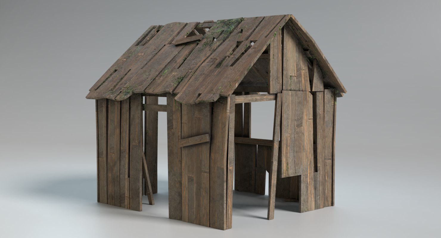 3D old broken shed - TurboSquid 1378190