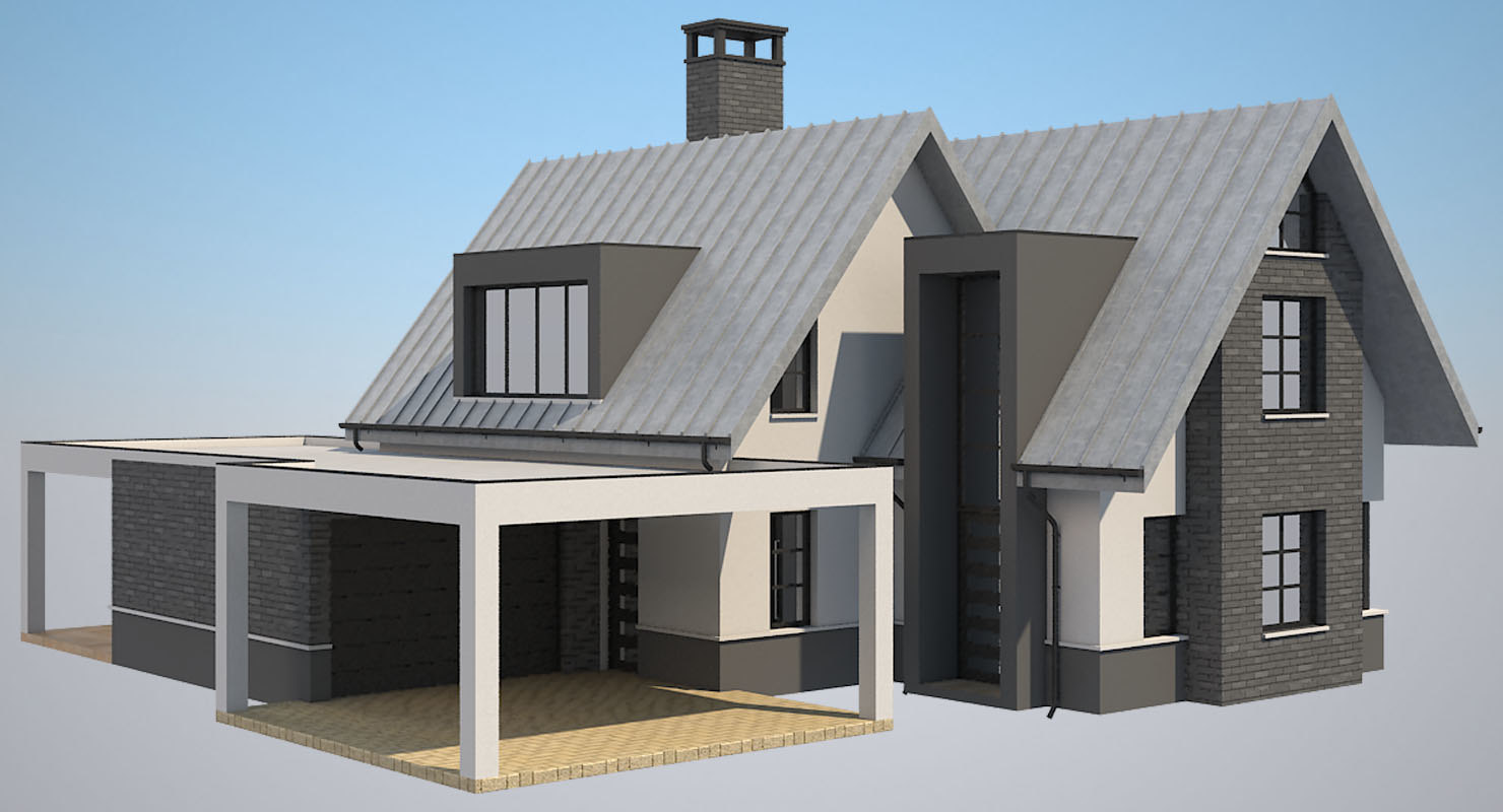 3D model modern barn house 2 - TurboSquid 1378226