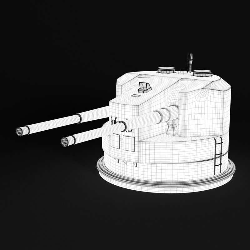 Warship turret model - TurboSquid 1378197
