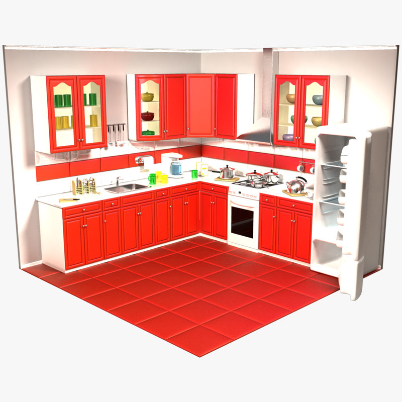 cartoon kitchen 3d 3ds