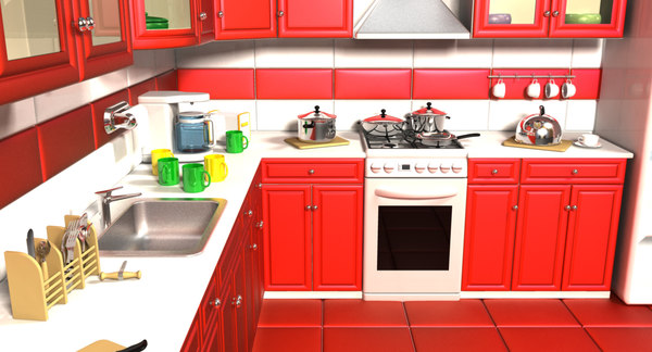 cartoon kitchen 3d 3ds