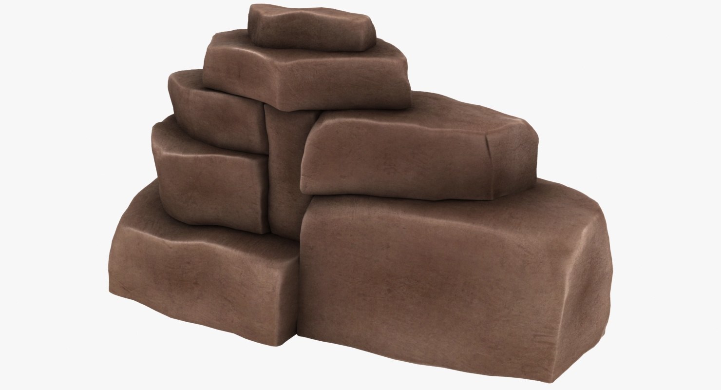 3D model realistic blocky rock color - TurboSquid 1378598