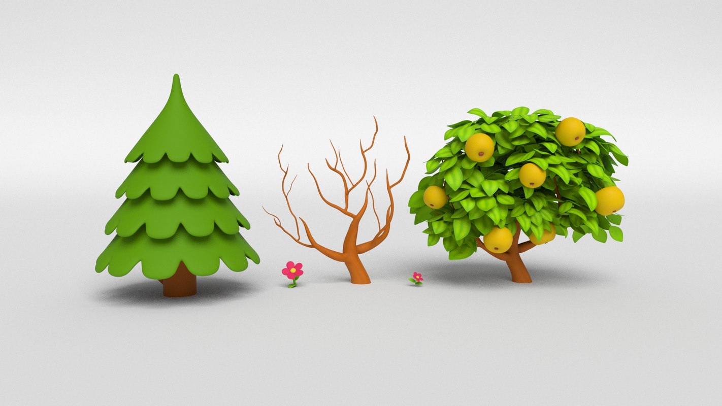 Cartoon tree 3D model - TurboSquid 1378990