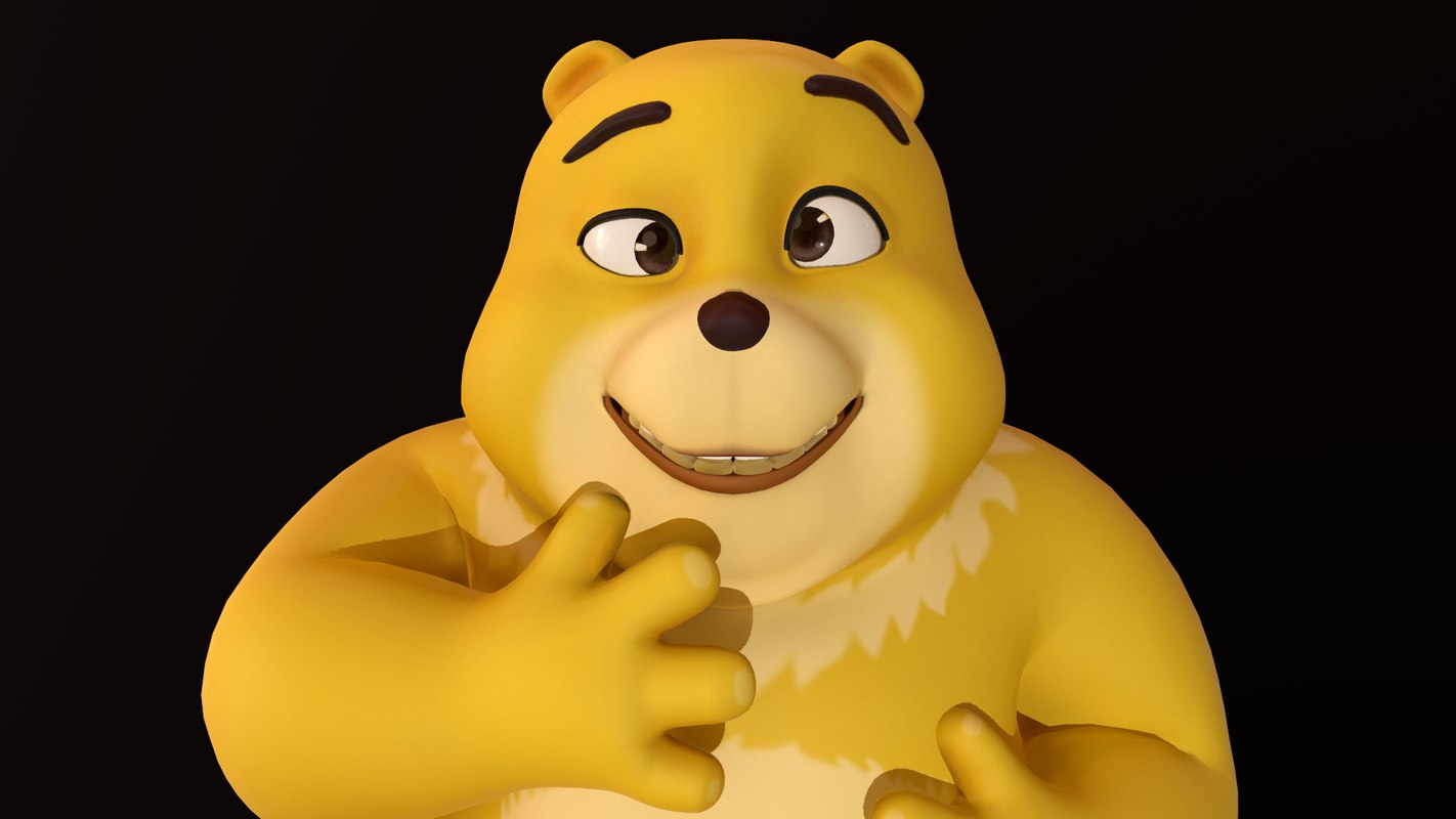 modelo 3d Activo - Dibujos animados - Personaje - Oso amarillo ...