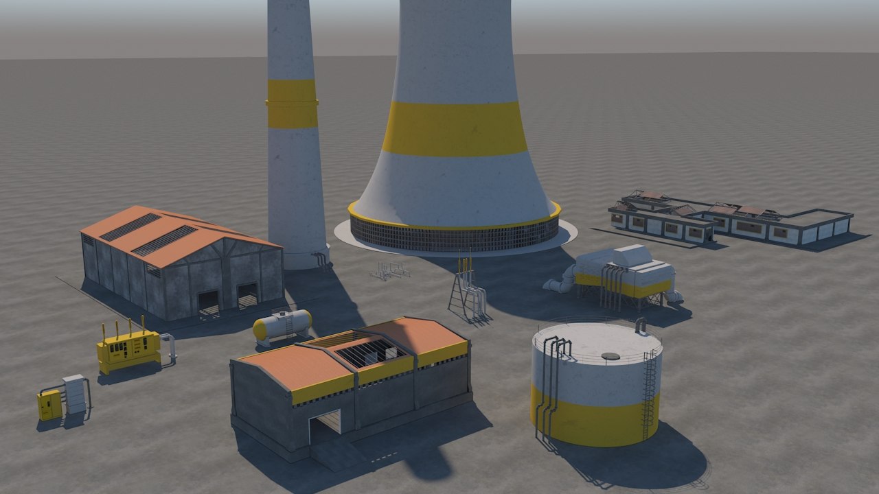 Nuclear power plant 3D model - TurboSquid 1379517