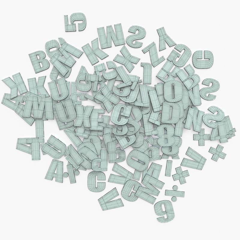 Metallic wooden letters 3D model - TurboSquid 1380222