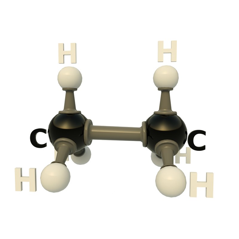 Ethane molecular 3D model - TurboSquid 1380475
