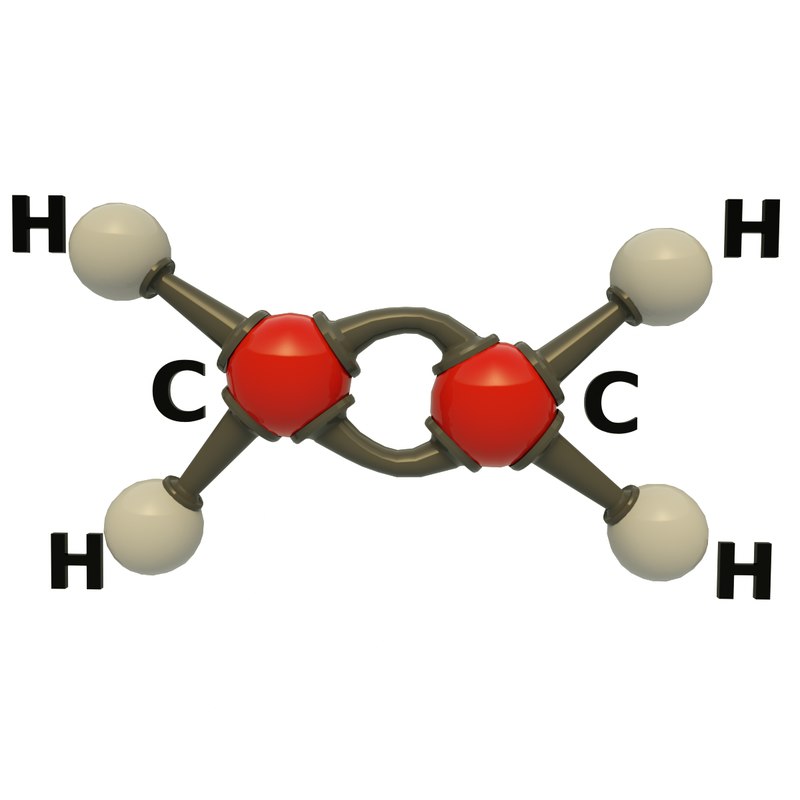 3D modeled ethylene molecular model - TurboSquid 1380457