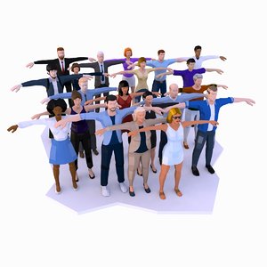 3d model style people architectural animation