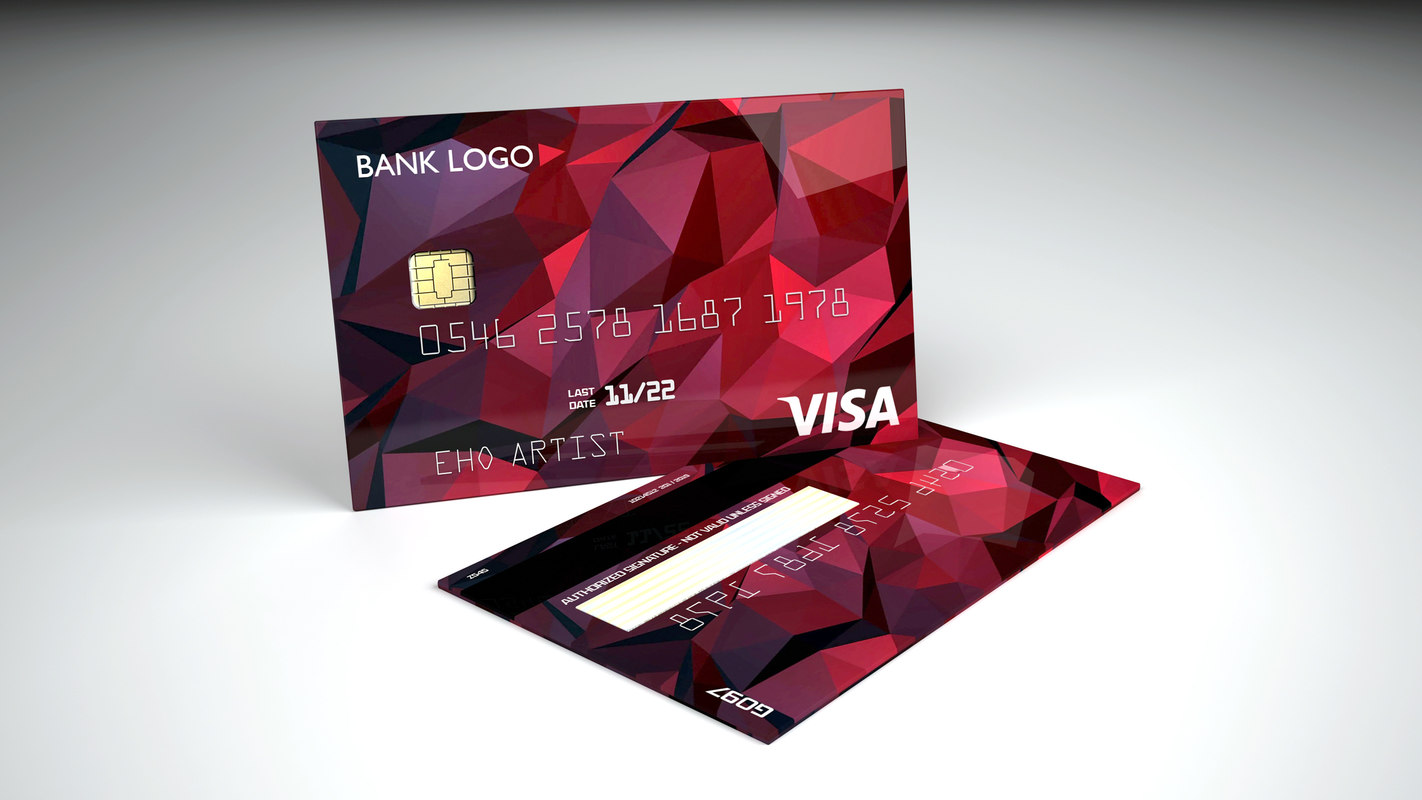 3D credit card 4 design model - TurboSquid 1380529