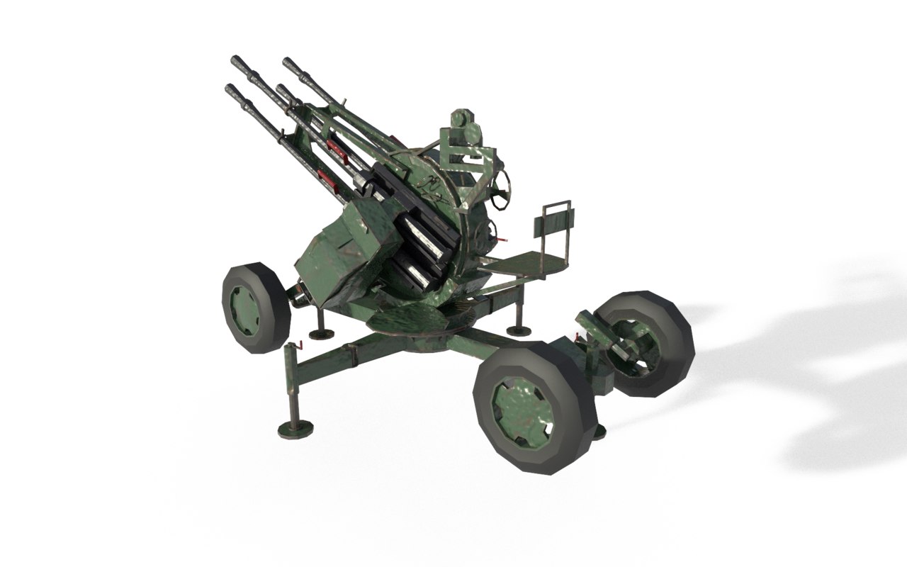 Zpu-4 quadruple guns 3D model - TurboSquid 1380637