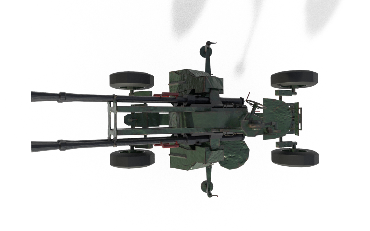 Zpu-4 quadruple guns 3D model - TurboSquid 1380637