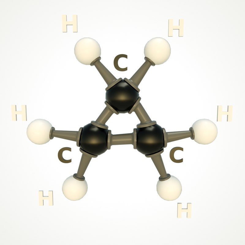 Modeled cyclopropane molecular 3D model - TurboSquid 1380681