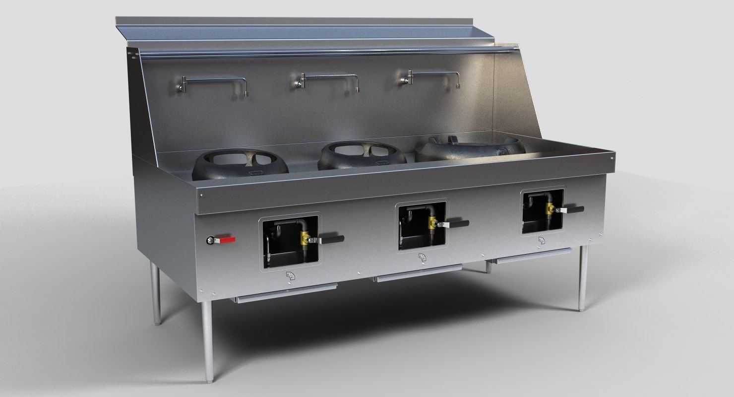 3D model commercial wok range - TurboSquid 1380813