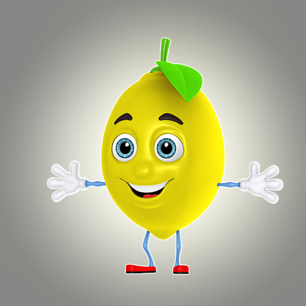 3d model cartoon lemon lime