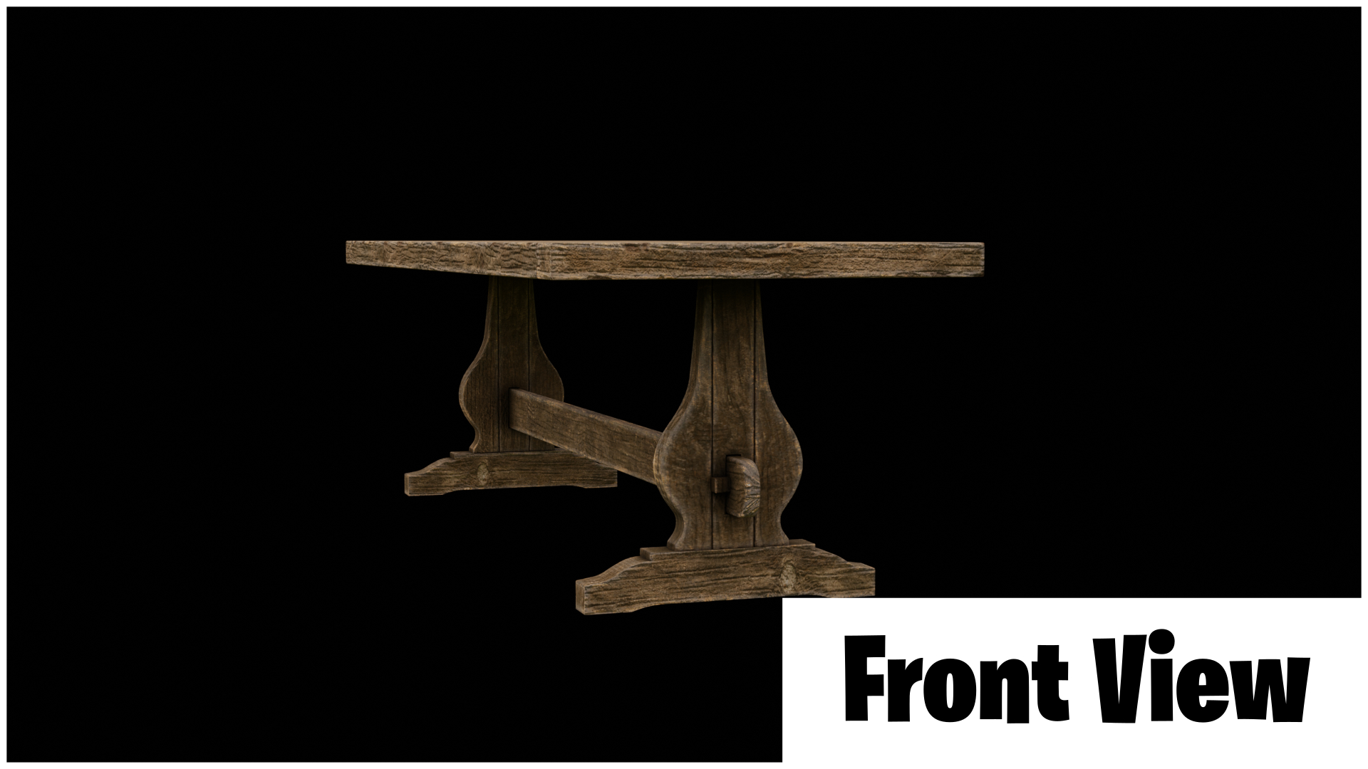 Medieval wooden long table model - TurboSquid 1381186