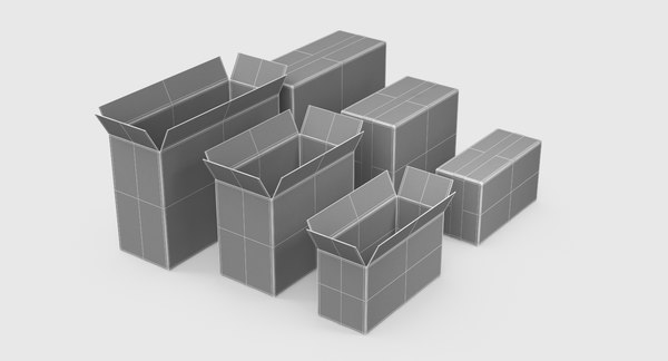 3D boxes white model - TurboSquid 1381316