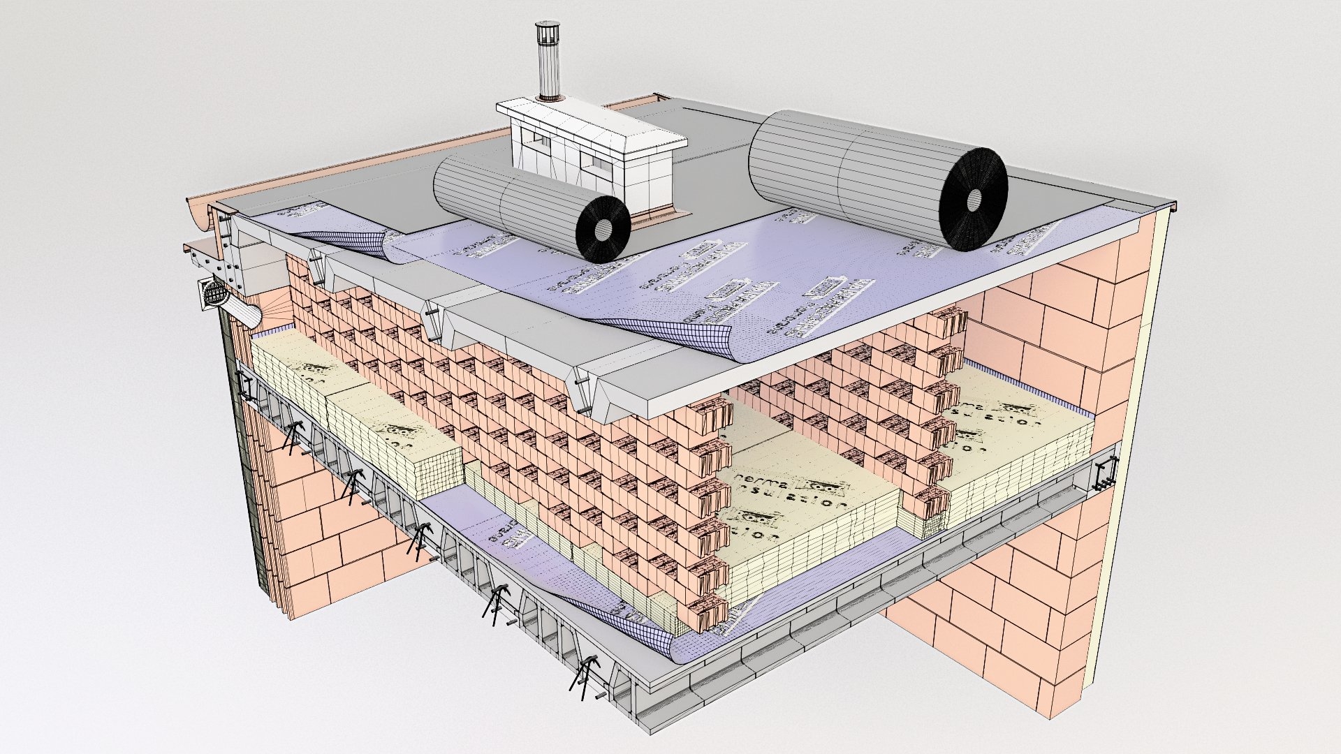 Graphic insulation roofing 3D model - TurboSquid 1529180