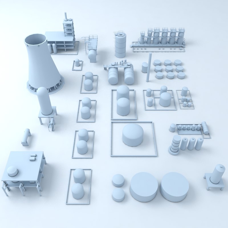 Factory silos 3D model - TurboSquid 1382207