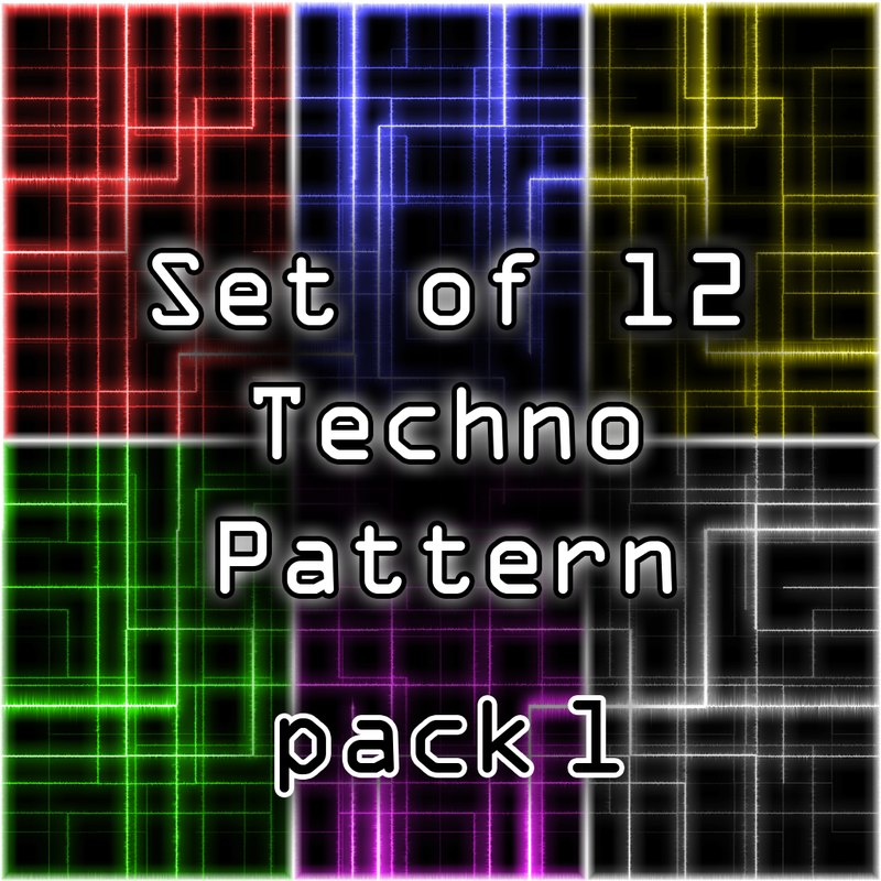 Texture PNG techno glow pack