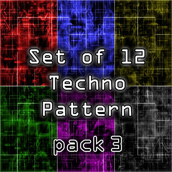Texture PNG techno glow pack