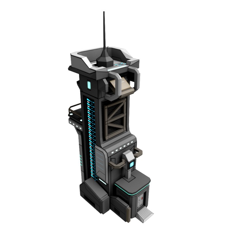3D model sci-fi communication tower - TurboSquid 1382277