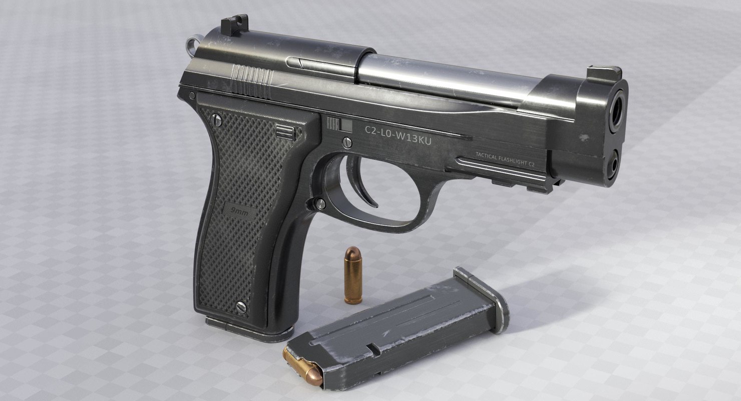 3D 9mm pistol model - TurboSquid 1382677