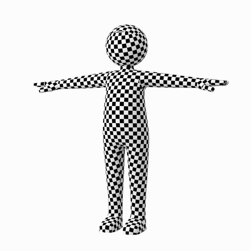 Stickman de macho adulto em T-Pose preparado para Modelo 3D ...