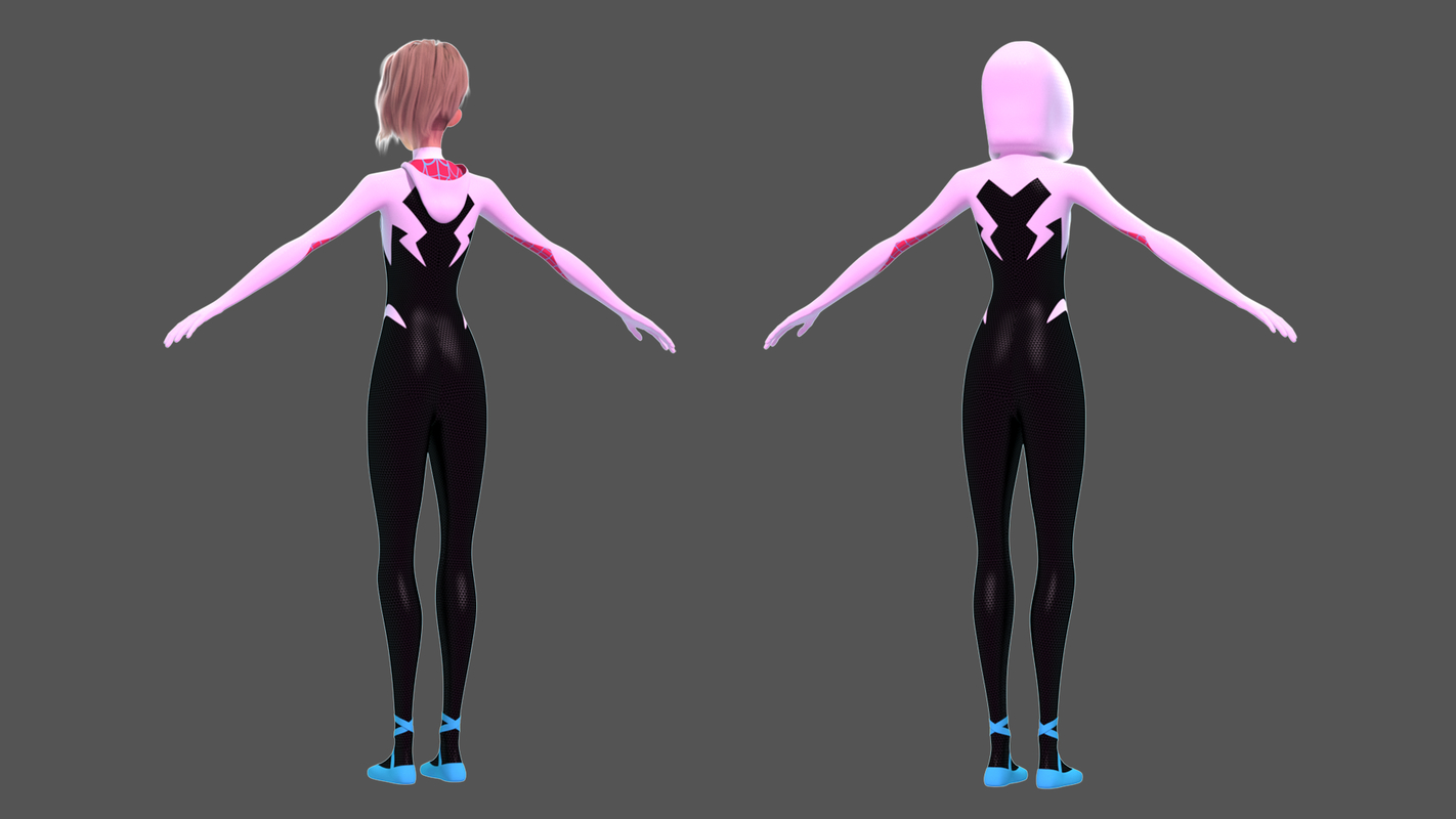 Gwen Stacy - no verso da aranha Modelo 3D - TurboSquid 1383128