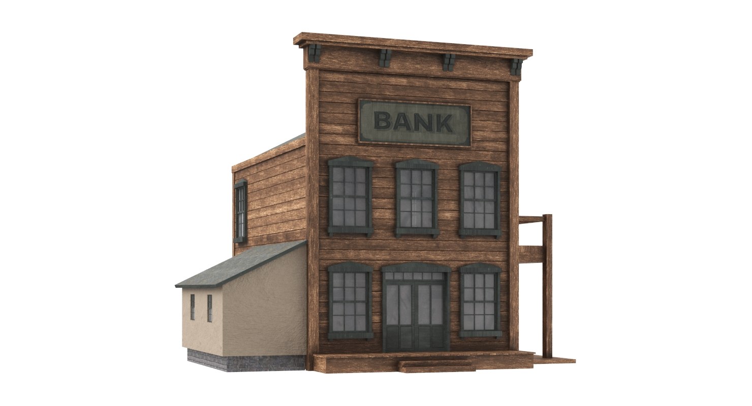 Western bank 3D model - TurboSquid 1383172