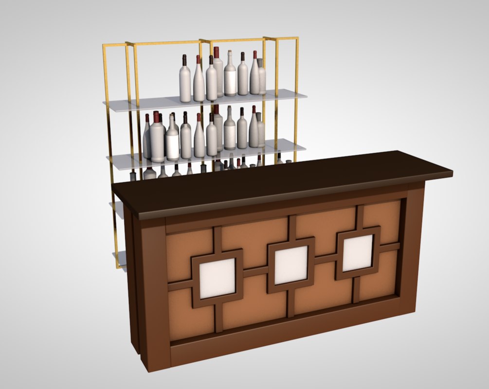 Bar counter 3D model - TurboSquid 1383287