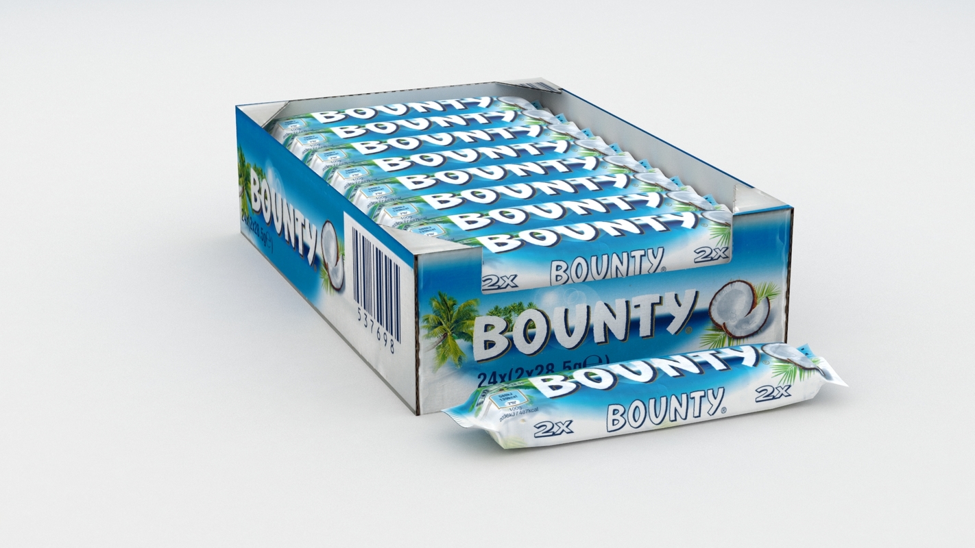 modelo 3d Paquete a granel de la barra de chocolate Bounty de Mars ...