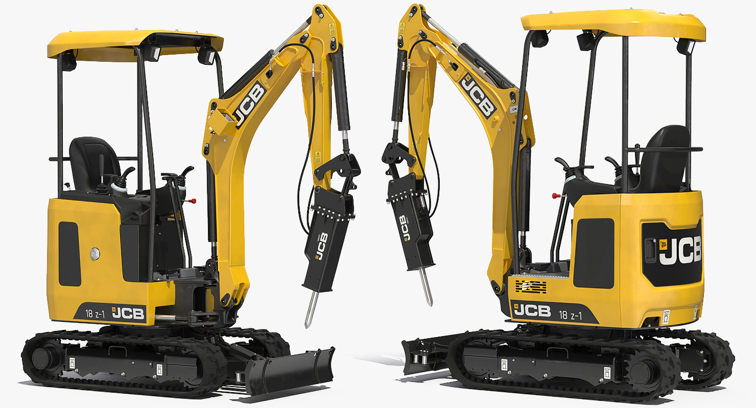 Mini excavator breaker rigged 3D - TurboSquid 1383581