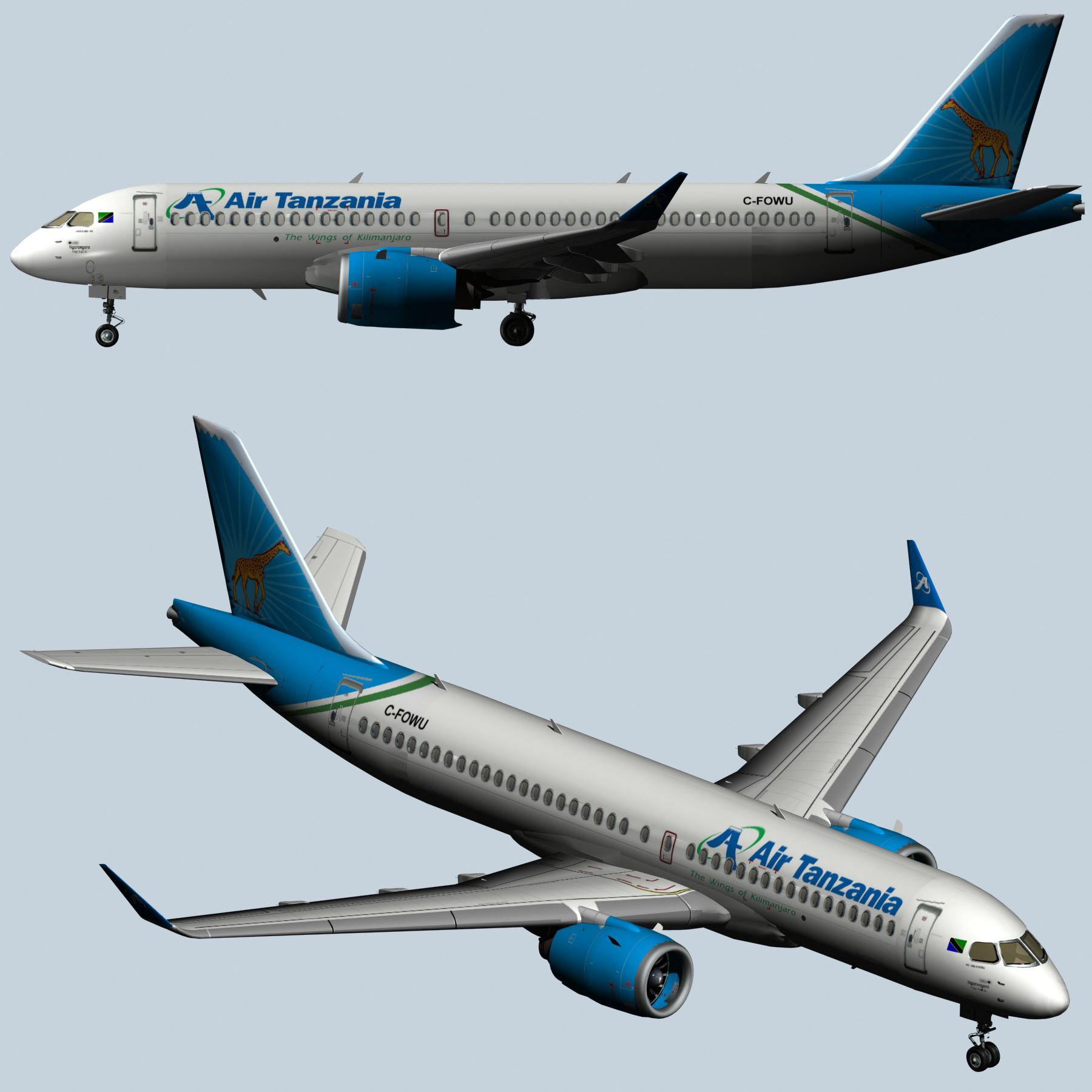 3D airbus a220 300 air - TurboSquid 1383772