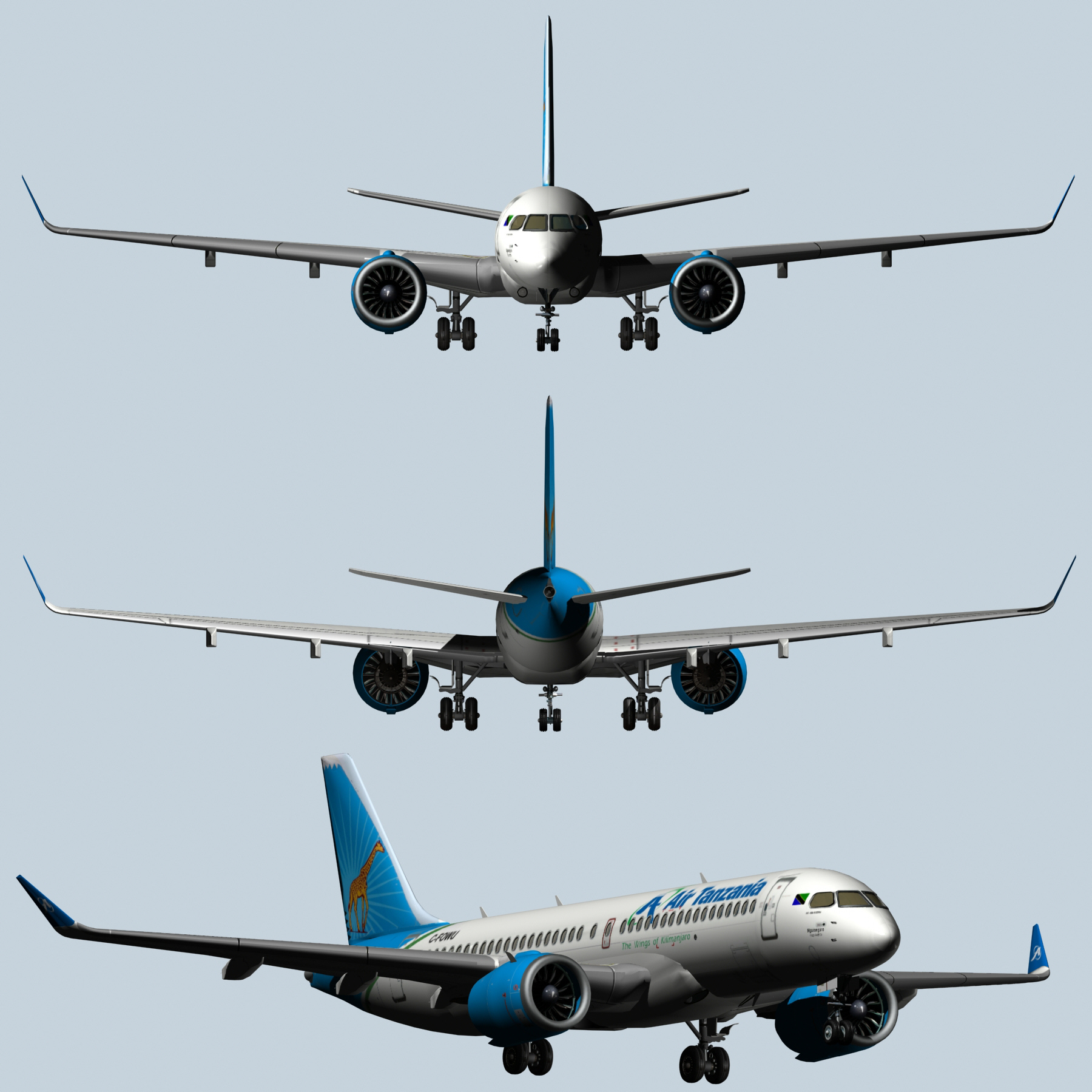 3D airbus a220 300 air - TurboSquid 1383772