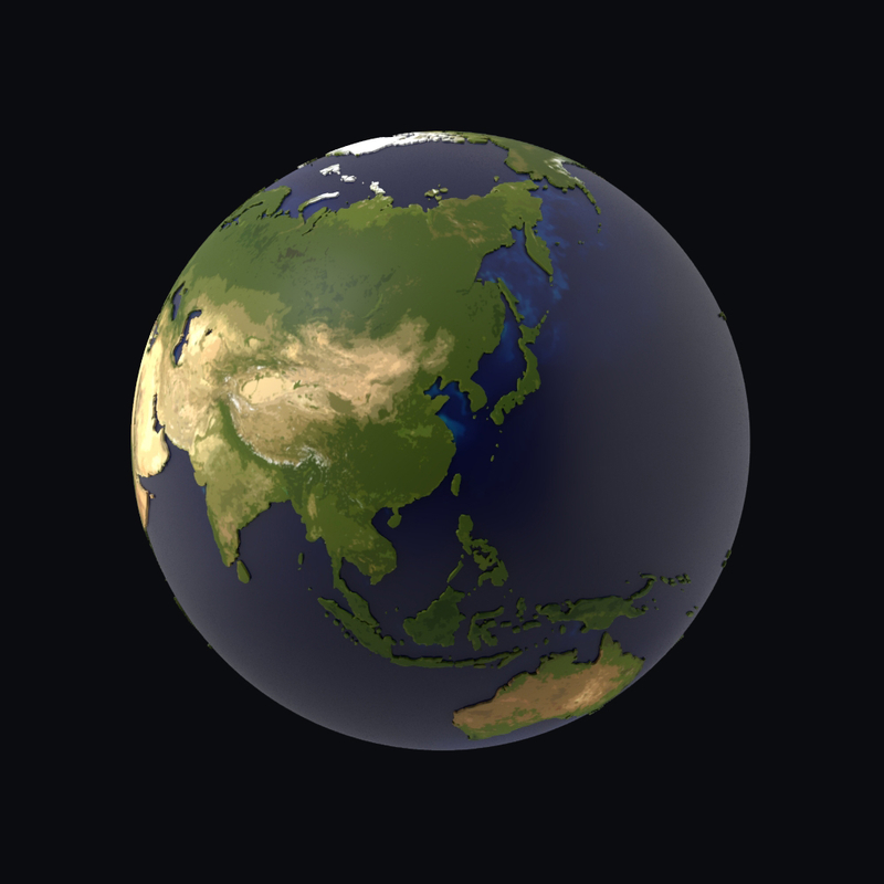 modèle 3D de Dessin animé graphique de conception détaillée de la terre ...