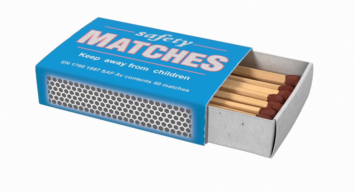 Matchsticks cardboard matchbox stick 3D model - TurboSquid 1384180