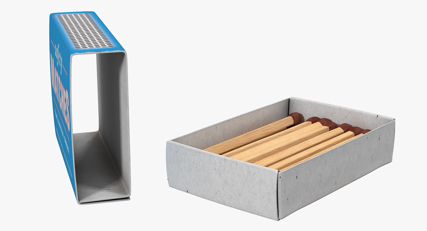 Matchsticks cardboard matchbox stick 3D model - TurboSquid 1384180