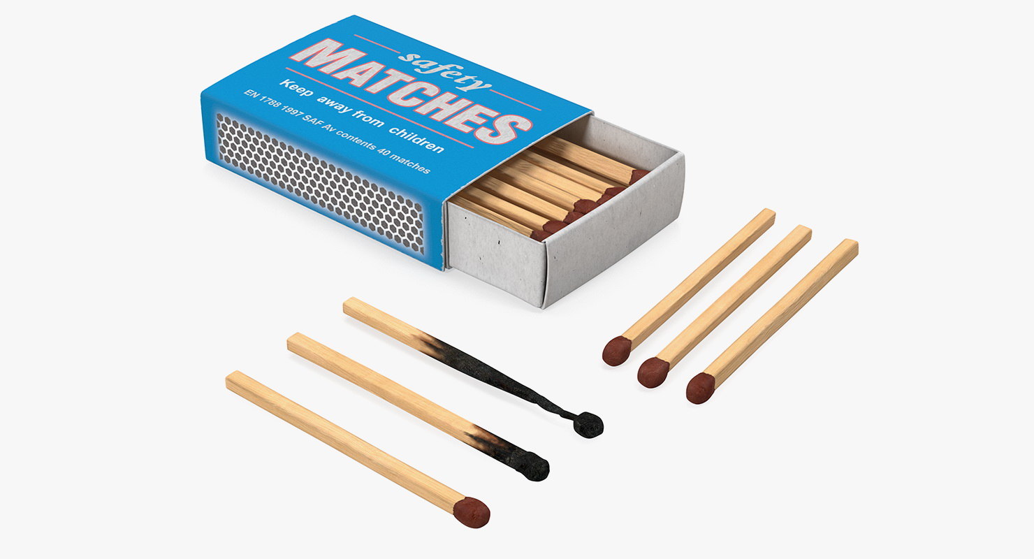 3D safety matches set - TurboSquid 1384185